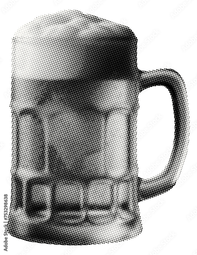 frothy beer mug with creamy foam isolated on transparent background ...