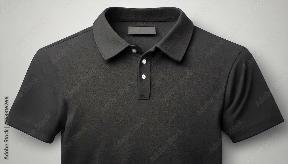 Template black Polo shirt concept closeup front view. Polo T-shirt ...