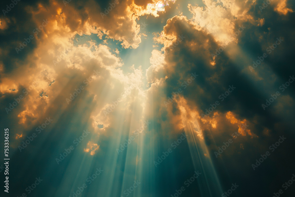 God golden light in heaven symbolizing divine presence, truth ...