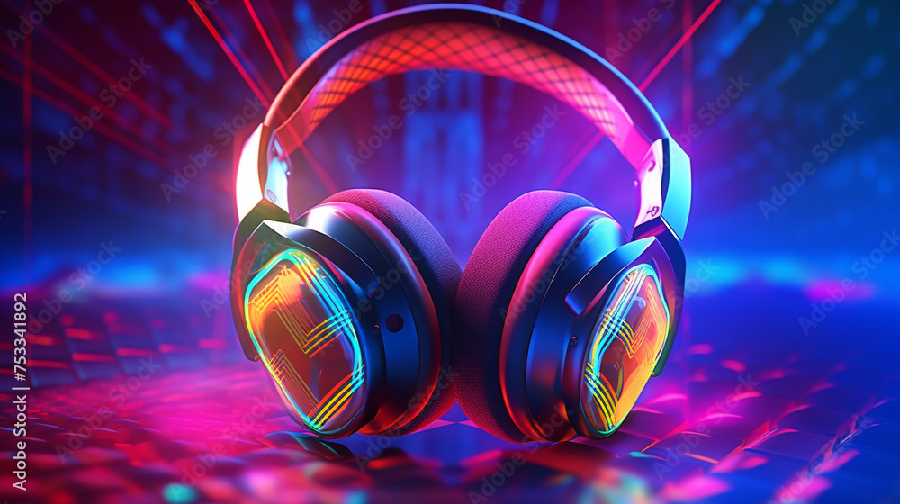 High-Tech, Wireless, Futuristic, Gaming Headphones, Smart Audio, Glow ...