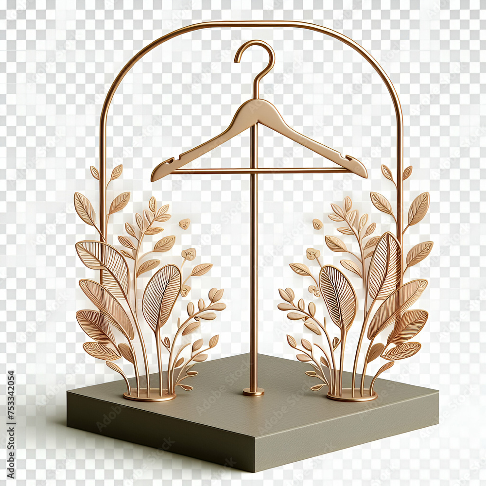 Unique and Stylish Coat Wooden Wire Hanger Rack Stand isolated on a ...