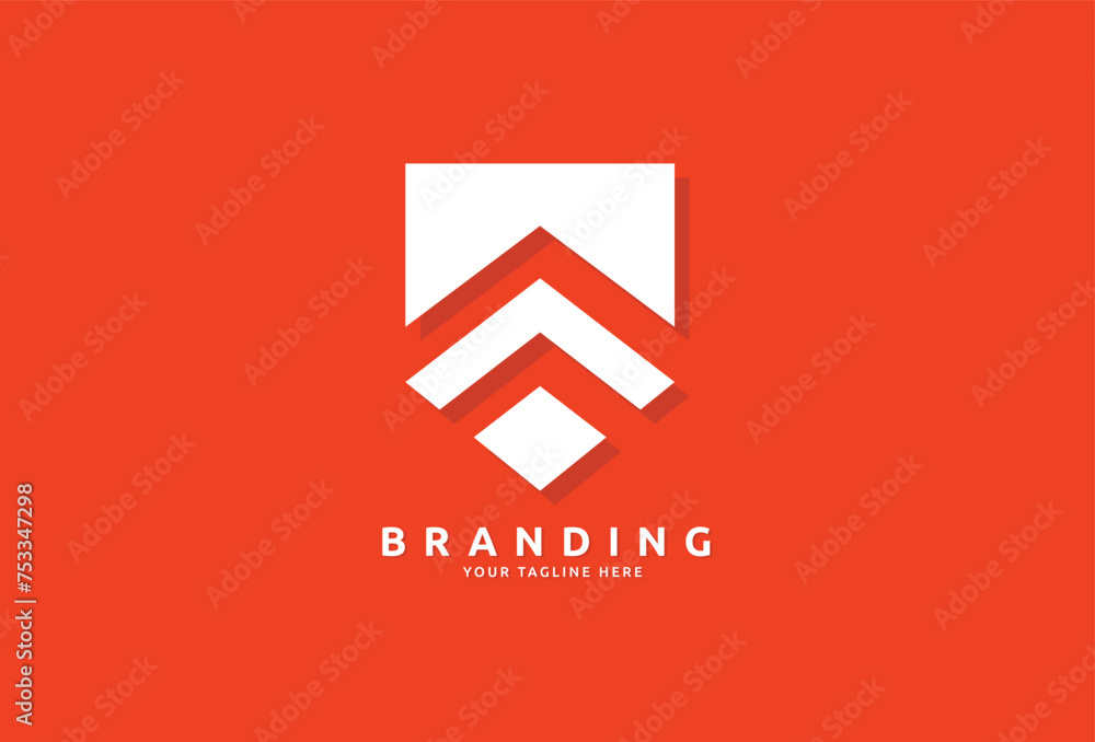 Abstract Shield Logo Element Simple Logotype Concept Geometric Shape