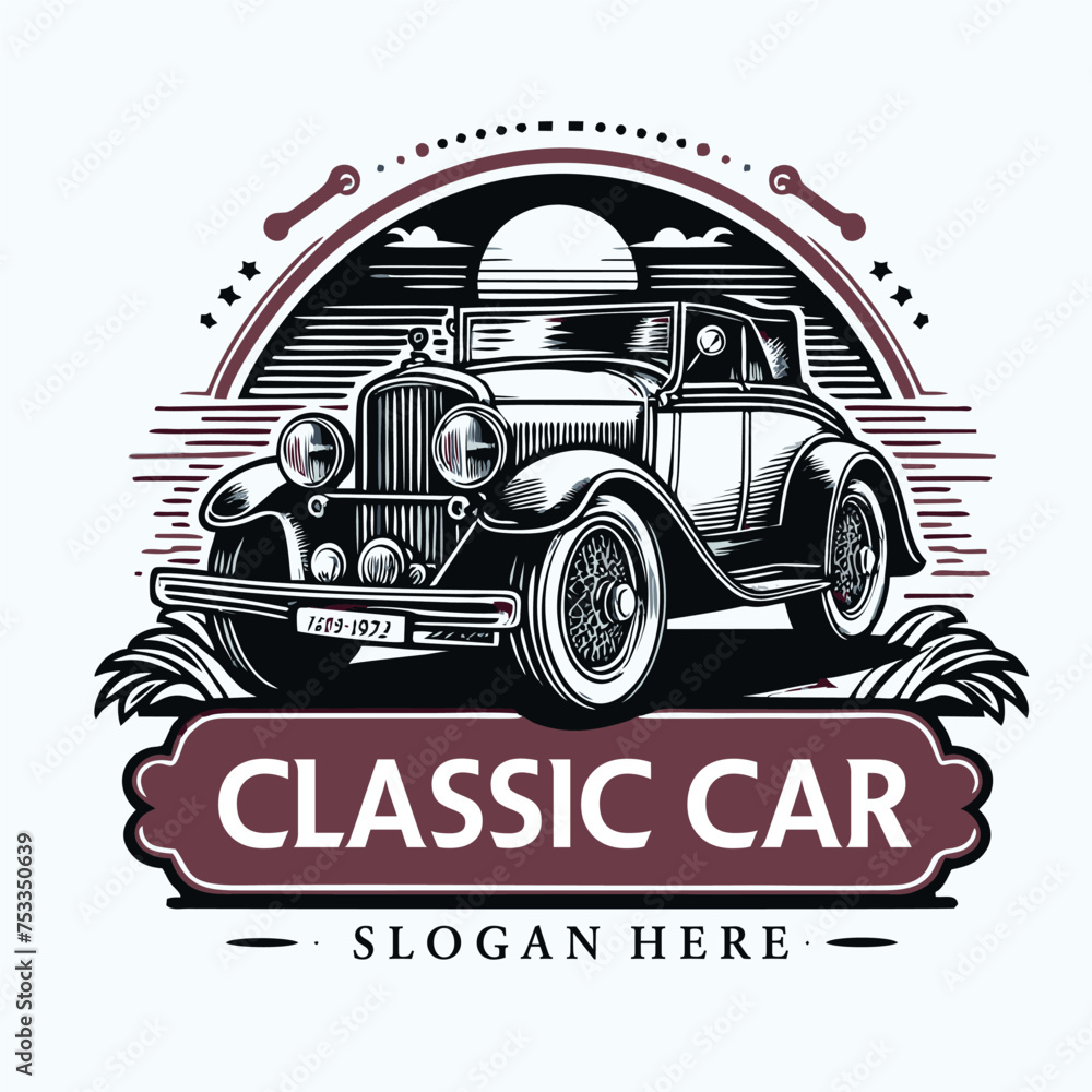 Classic vintage car vector design inspiration. Auto car logo design ...