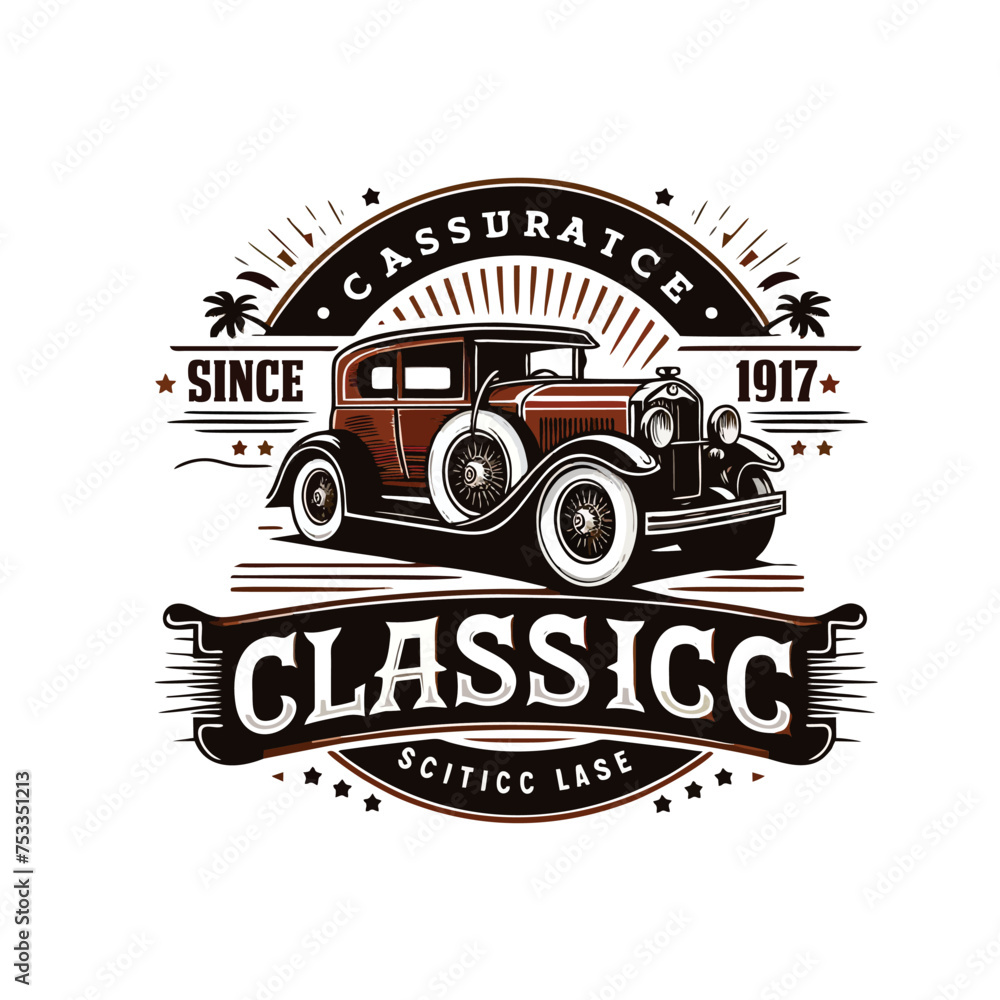 Classic vintage car vector design inspiration. Auto car logo design ...