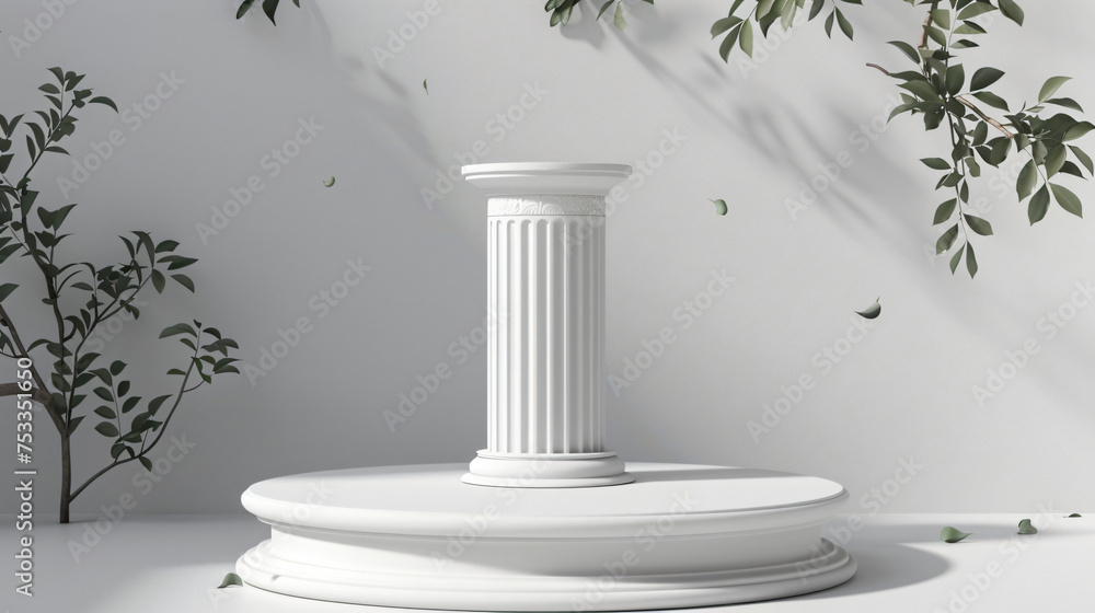 Background podium column 3d roman luxury greek white ancient display ...