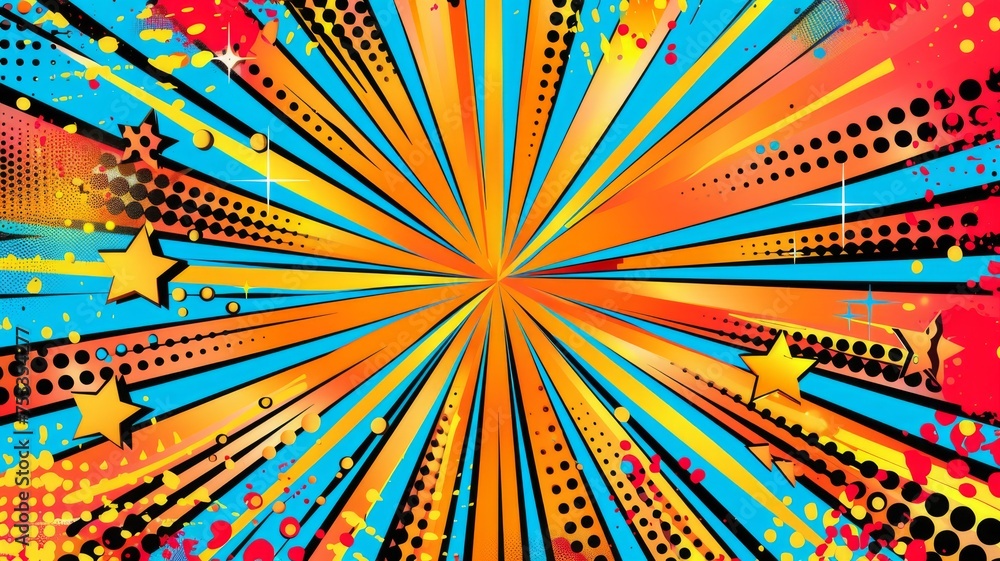 Retro comic book style radial lines pattern - A bold and eye-catching ...