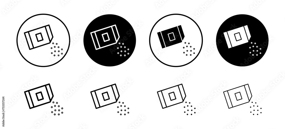 Packet soluble powder vector icon set collection. Packet soluble powder ...