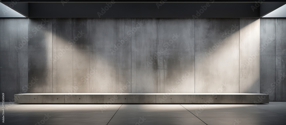 Abstract and minimalist architectural backdrop with a modern concrete ...