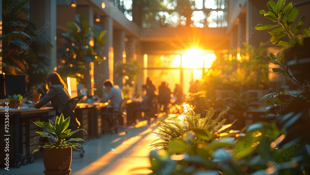 Paperless office concept, digital documentation in use, eco-friendly ...