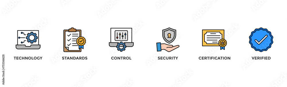 ISO27001 banner web icon vector illustration concept for information ...