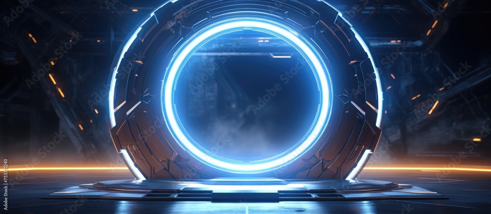 Futuristic glowing circular portal Stock Illustration | Adobe Stock