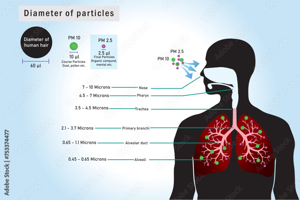 Breathing unhealthy levels of pollution from fine particulates (PM2.5 ...