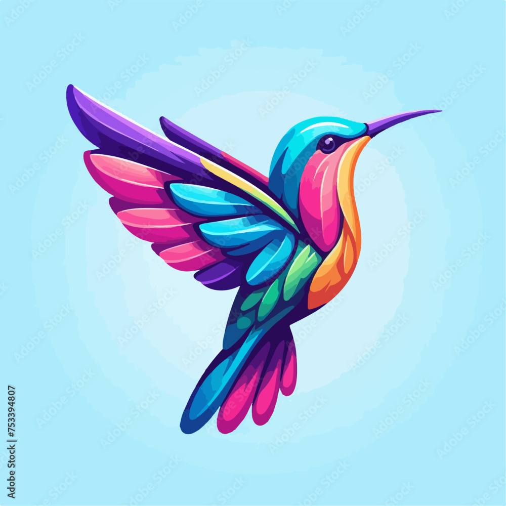 flat vector logo of hummingbird , vector logo of hummingbird , logo of ...