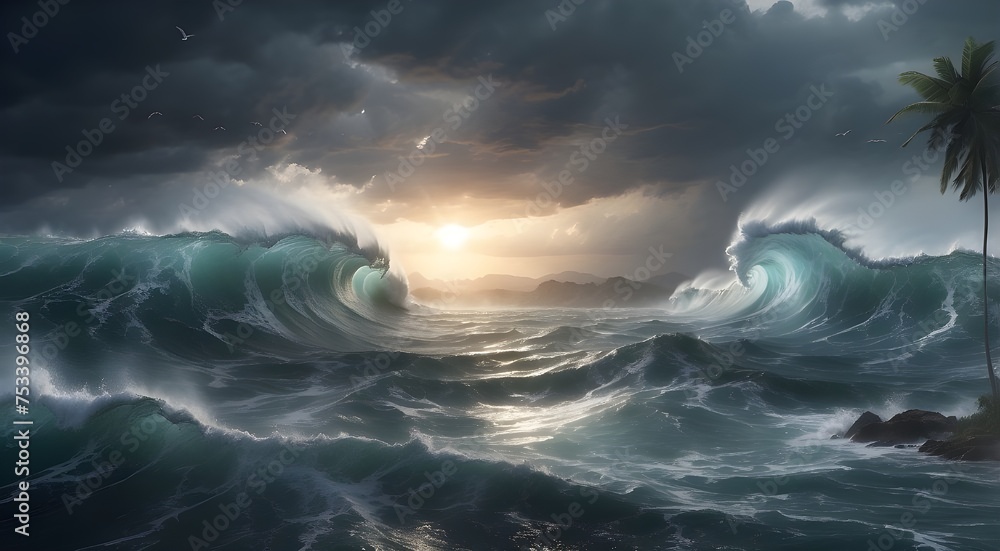 storm over the sea, Step into a cinematic world of chaos and ...