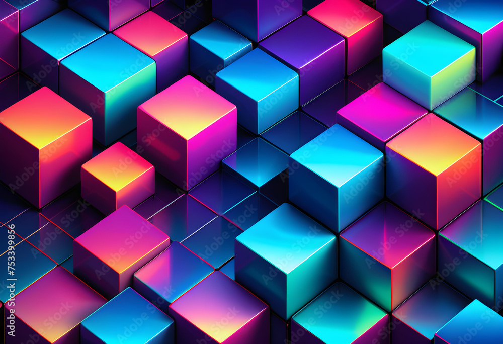 Cube Gradient Wallpaper, Background, Gradient, Cube, Colorful ...