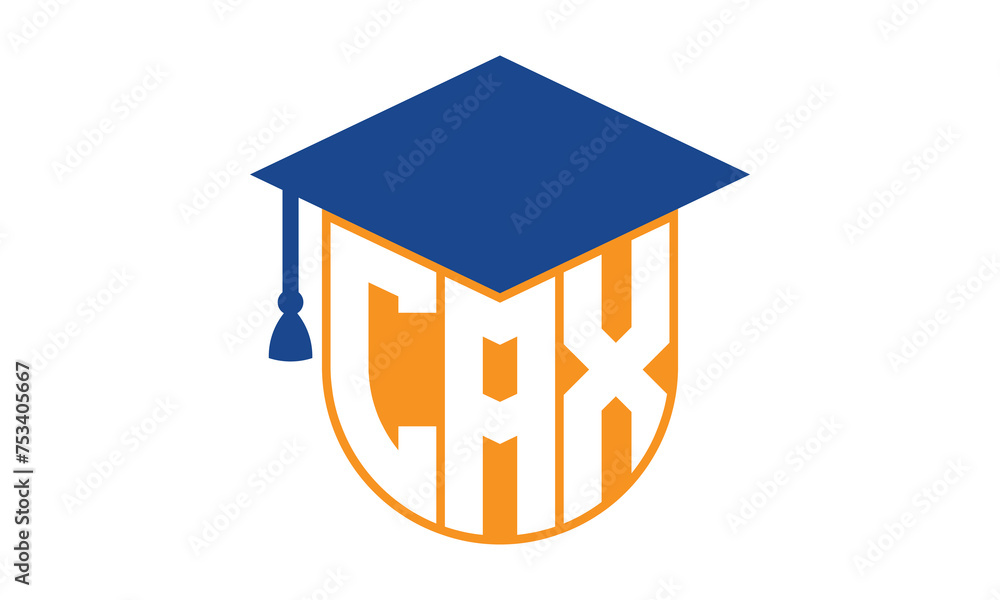CAX initial letter academic logo design vector template. school college ...