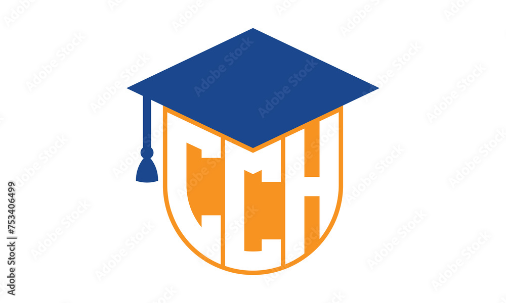 CCH initial letter academic logo design vector template. school college ...