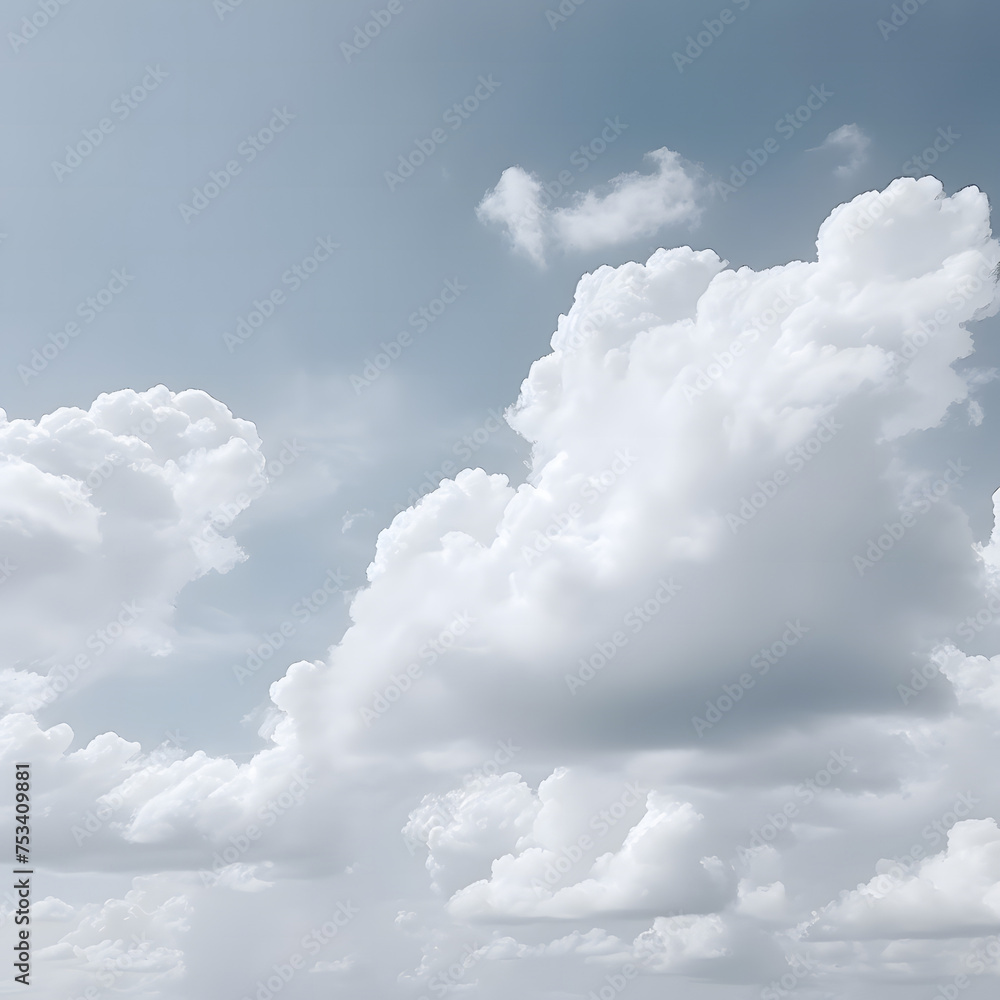 White cloud in the sky. View on a soft white fluffy cloud as background. Cloudy sky, white ...
