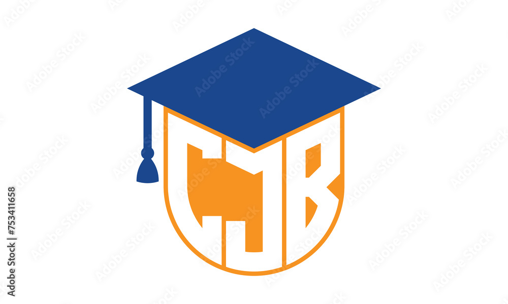 CJB initial letter academic logo design vector template. school college ...