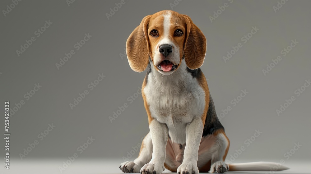 Beautiful Beagle Dog On White Background, Desktop Wallpaper Backgrounds ...
