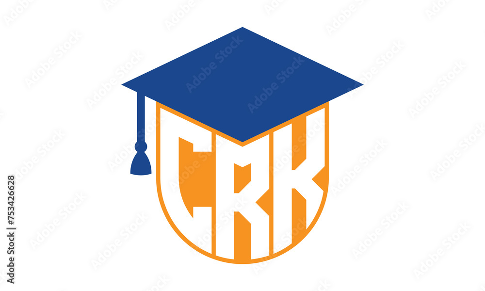 CRK initial letter academic logo design vector template. school college ...