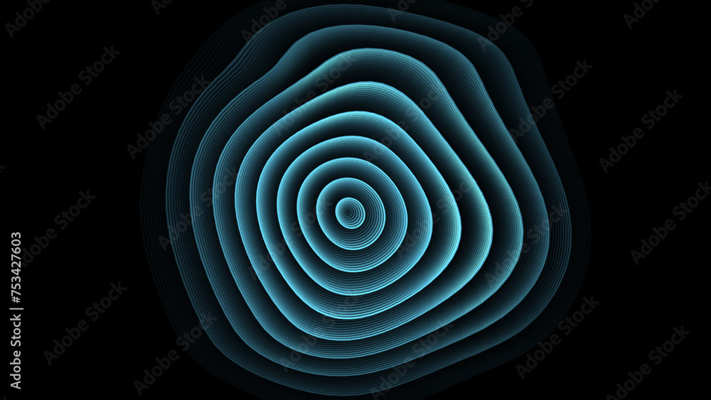Concentric circles expanding outward from central point, with vibrant ...