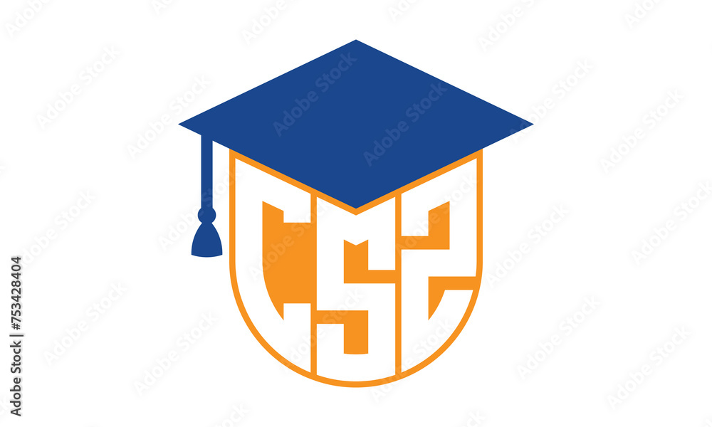 CSZ initial letter academic logo design vector template. school college ...