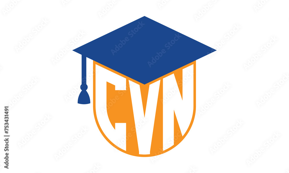 CVN initial letter academic logo design vector template. school college ...