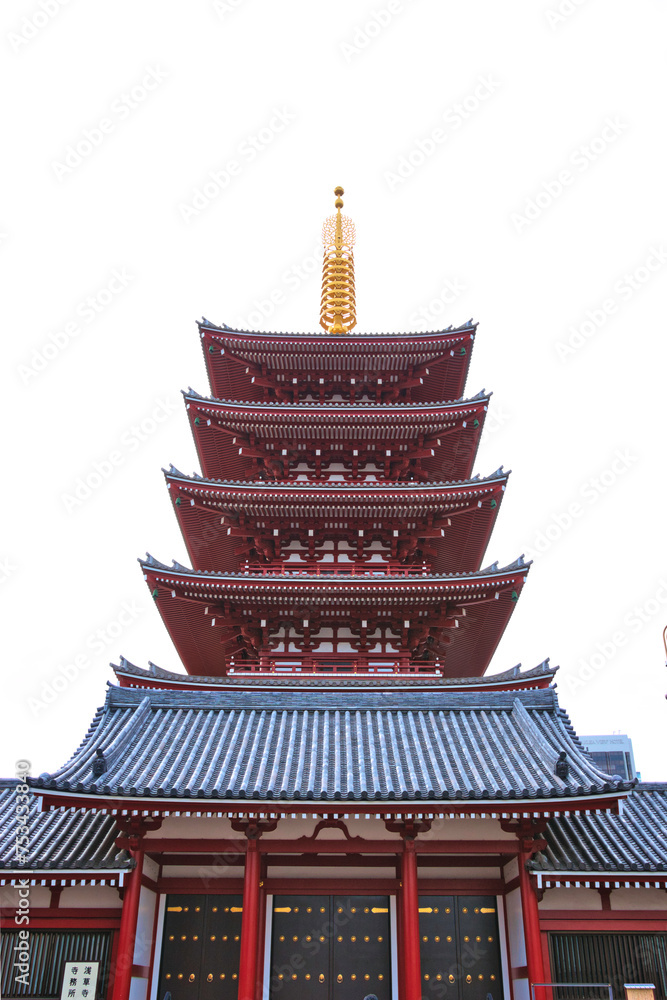 TOKYO, JAPAN - MARCH 06, 2024: Spring at Sensoji Temple's Hozomon Gate ...