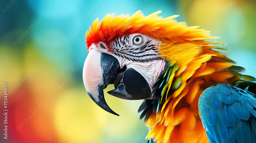 AI generated Close up photo of macaw parrot, Colorful portrait of ...