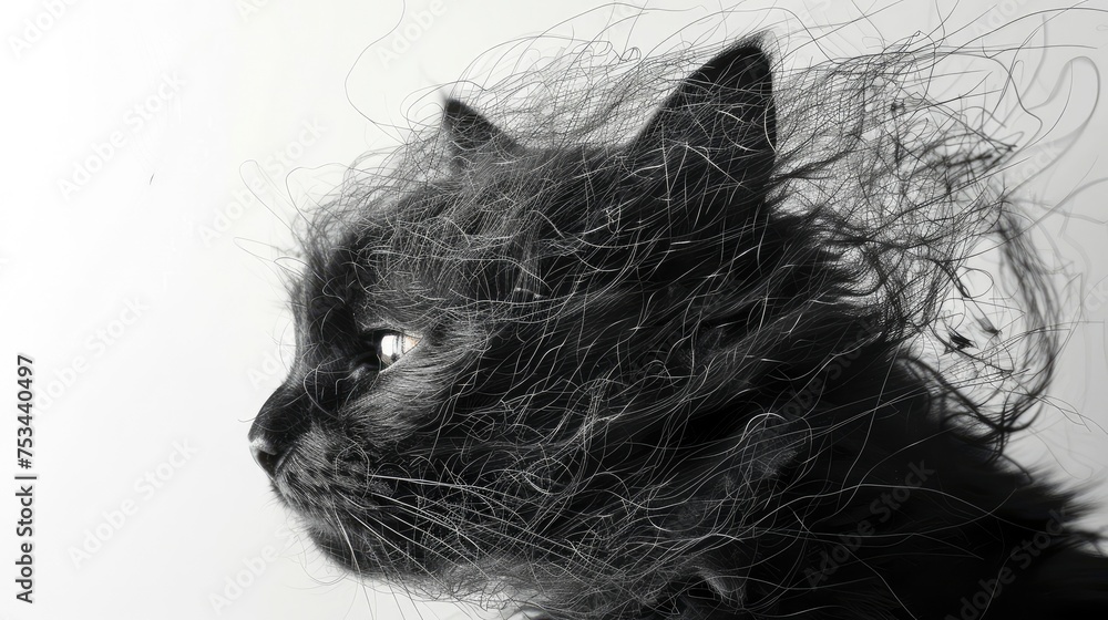 Tangle Cat Hair On White Background, Desktop Wallpaper Backgrounds ...