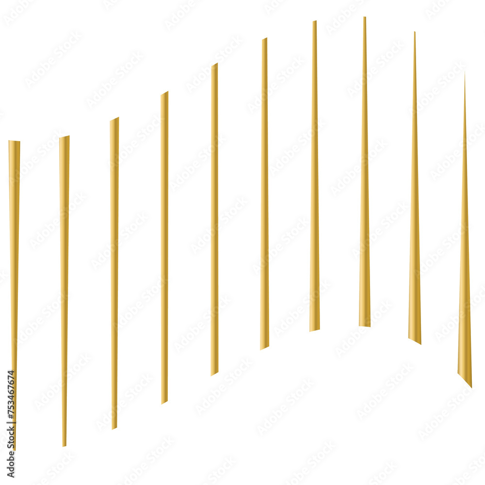 3d gold prison cage vector illustration. Realistic vertical golden ...