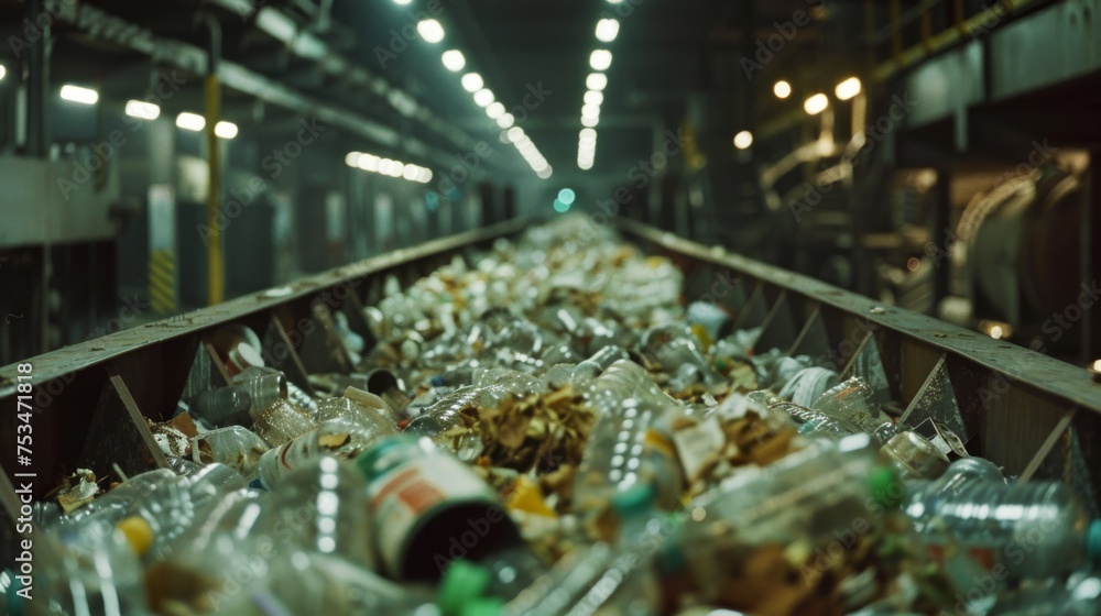 Waste transformation nexus where recyclables are sorted and prepared ...