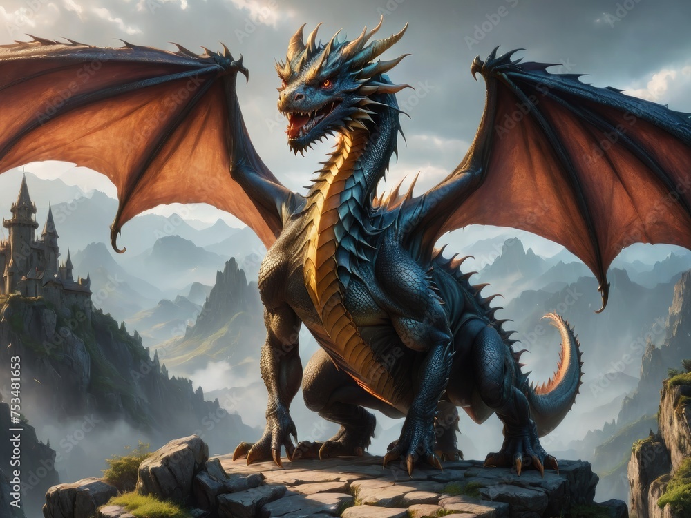 Dragon in the Sky, Dragon Flying Wallpaper, a realistic dragon on ...