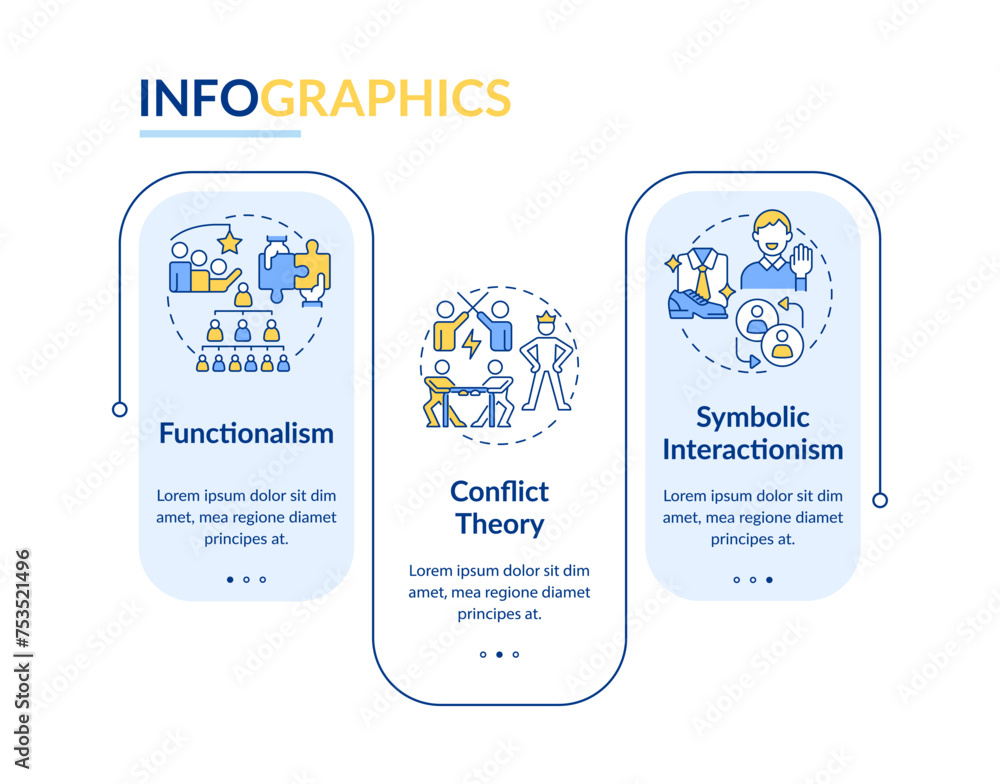 Theories of social stratification blue rectangle infographic template ...