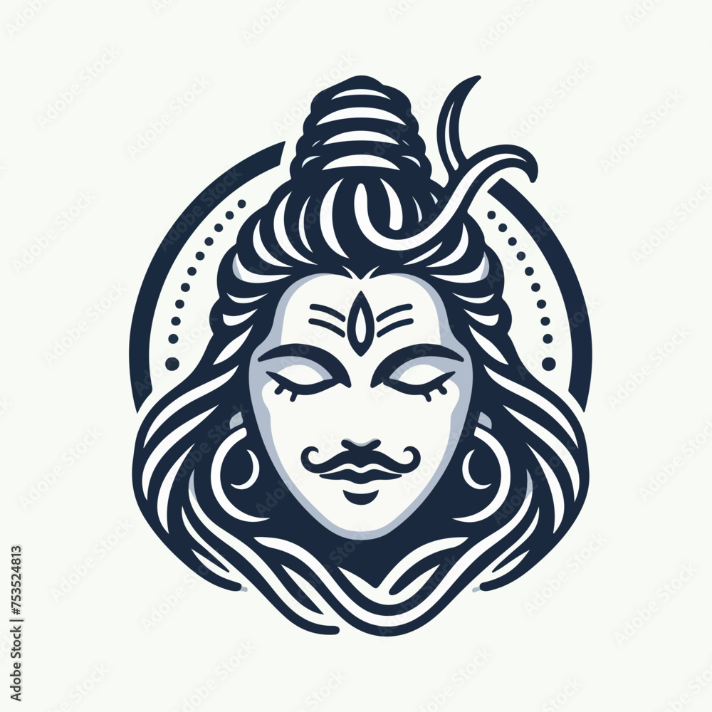 Lord Shiva Maha Shivaratri vector illustration logo icon sticker tattoo ...
