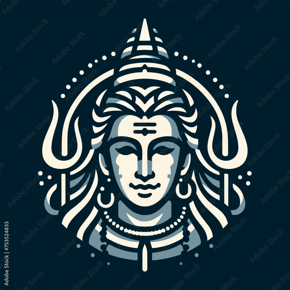 Lord Shiva Maha Shivaratri vector illustration logo icon sticker tattoo ...