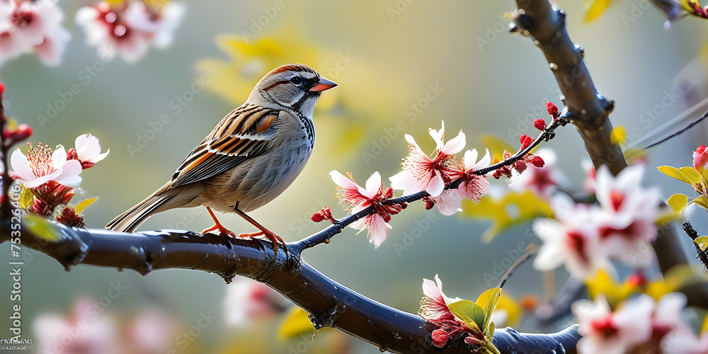 Graceful Sparrow Amidst Natural Beauty Discover the serenity of nature ...