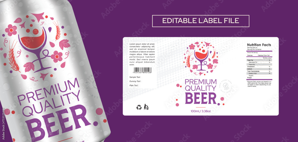 Beer Can label design, Wine label design, Liquor can label design ...