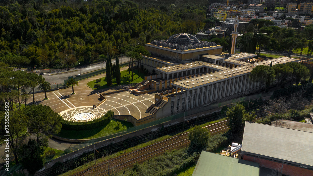 Aerial view of the Mosque of Rome, the largest mosque in the Western ...