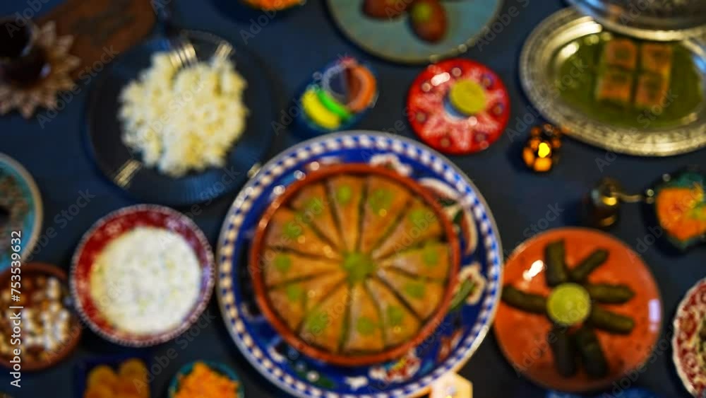 Ramadan Iftar Table.Muslim Family Having Dinner At Home.Iftar Table ...