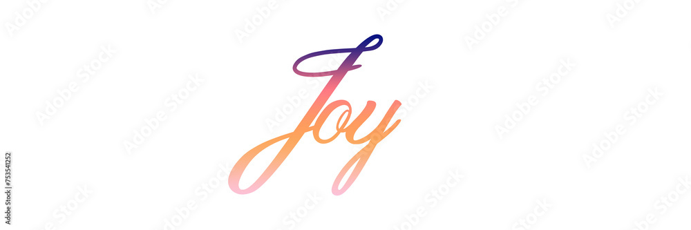 JOY PNG calligraphy with gradient colors on transparent background ...