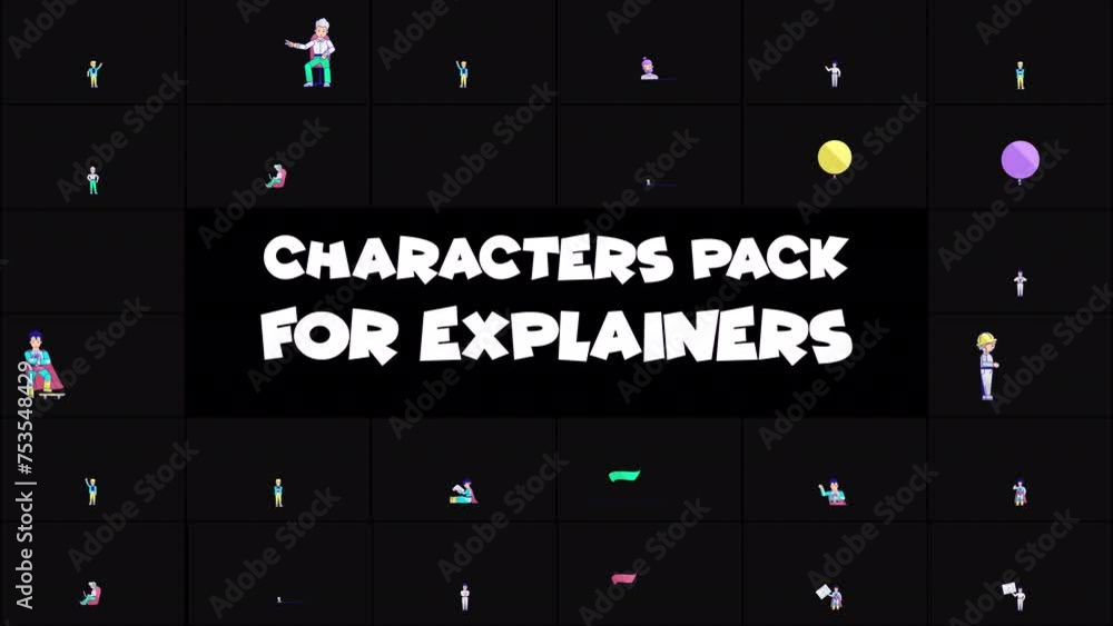 Characters Pack For Explainers Part 02 is a colorful motion graphics ...