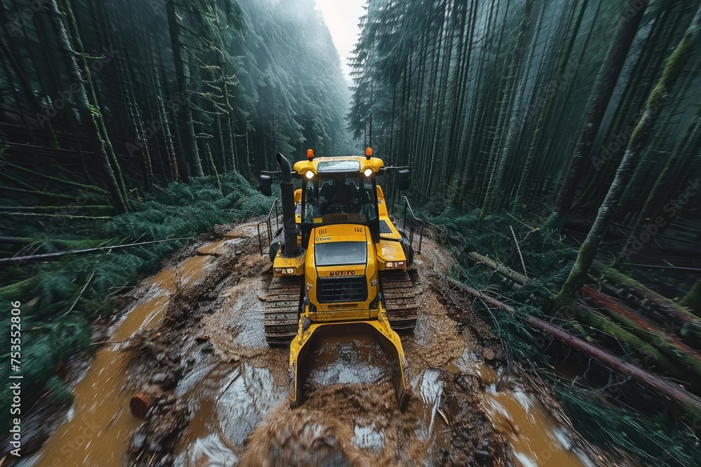 Industrial timber farming at large well cultivated crop with mini ...