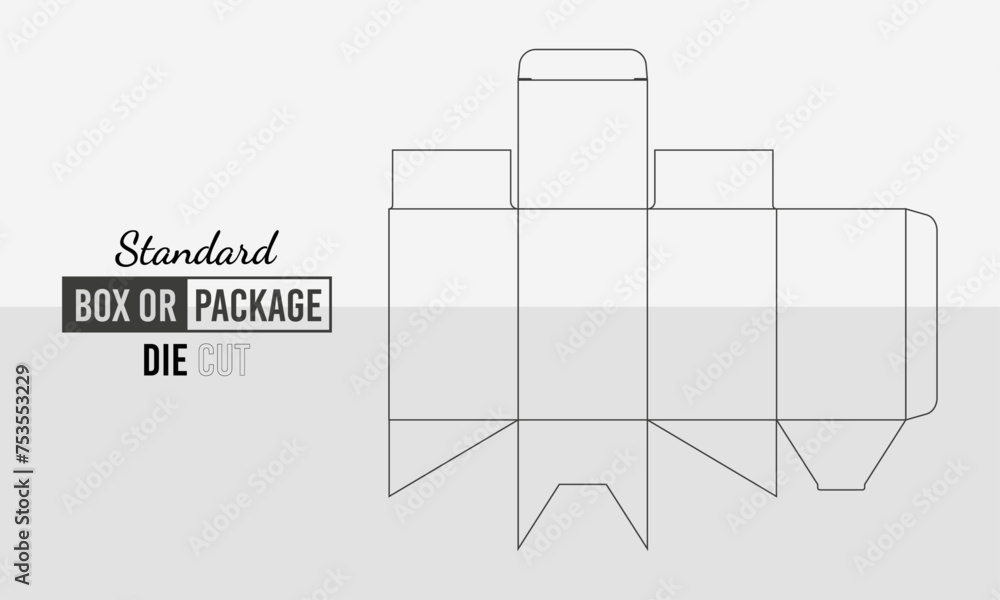 box design die cut | Package design die cut | Packaging die cut layout ...
