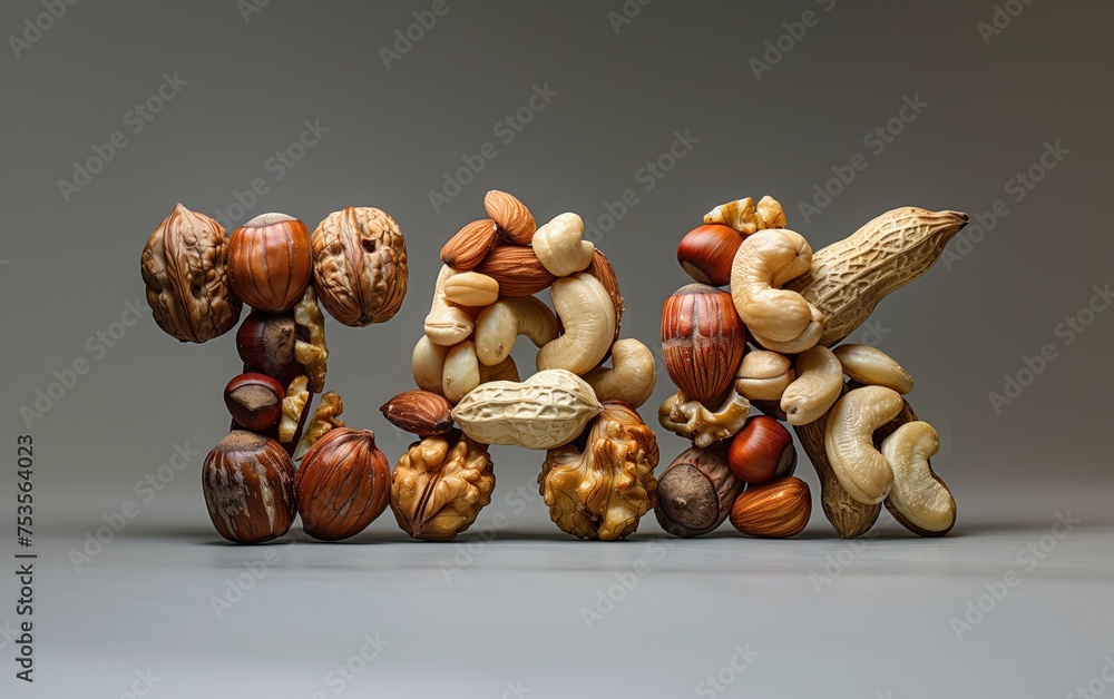 Tak dla orzechy! Tekst w formie słowa YES. Napis YES. Orzechy dają ...