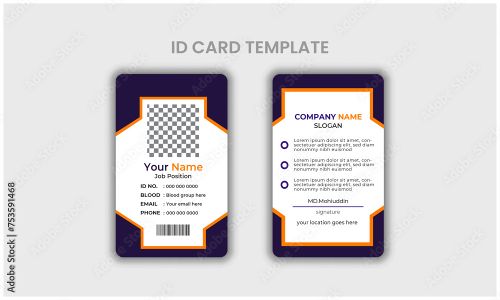 Creative Professional ID Card Design. Corporate Id card design ...