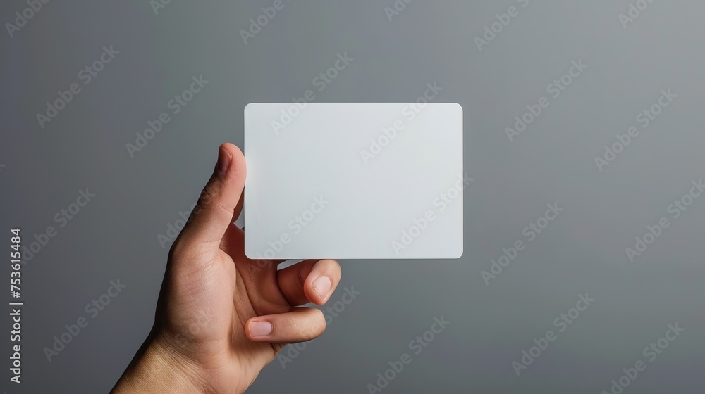 see-through card mockup with rounded corners. Plain clear call-card ...