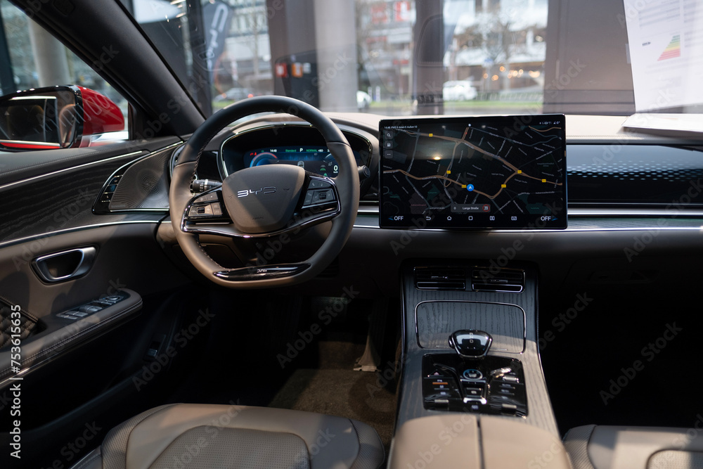 steering wheel, display, Interior, cockpit BYD Atto 3 Electric Car ...