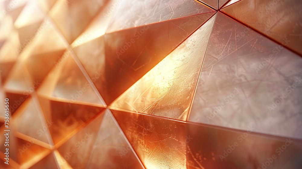 High-definition Copper Triangle Back Wall in 4K Cinema Look, Top-notch ...